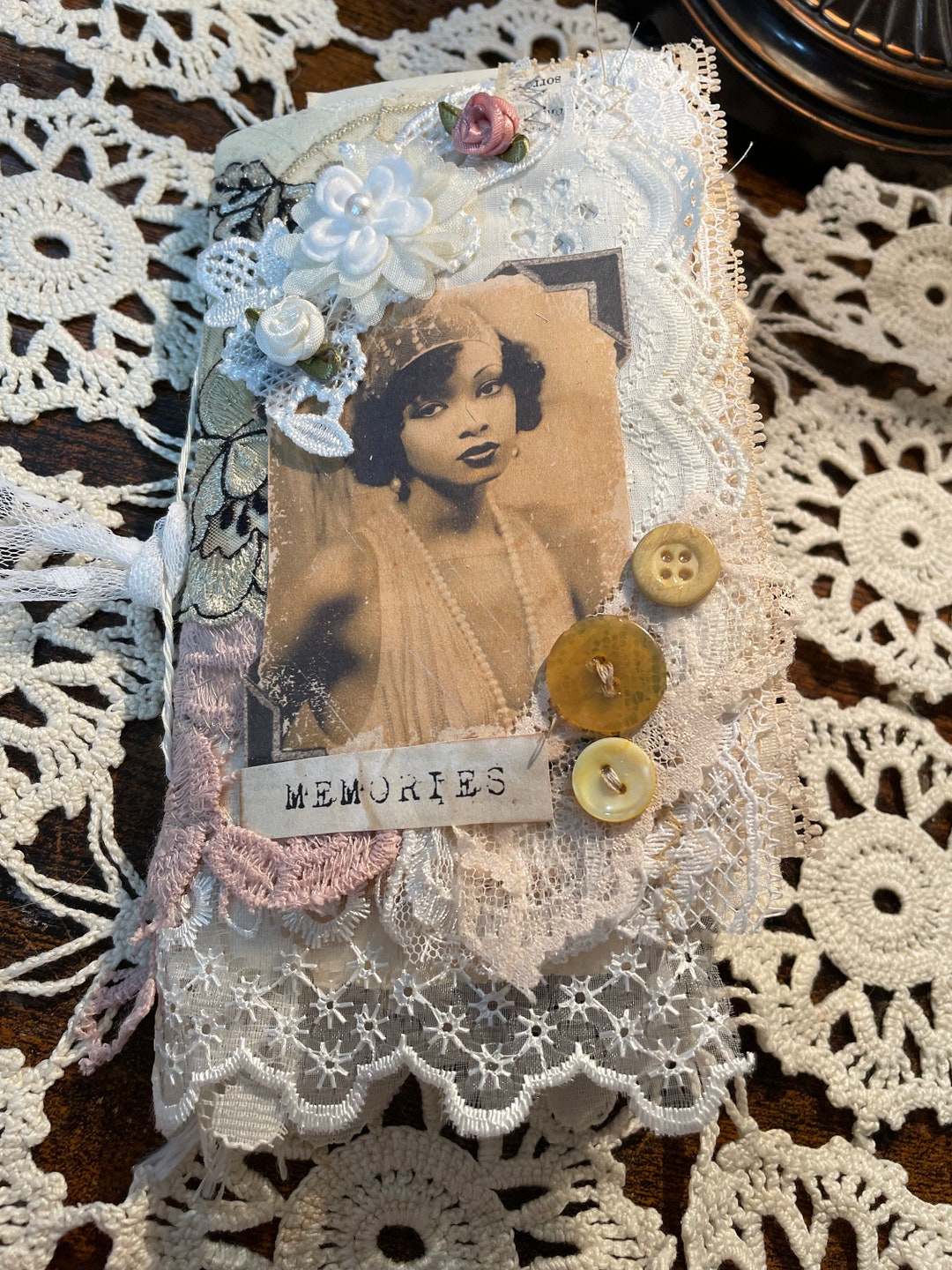 JJ Called Memories Handmade Junk Journal Lace Master Board Lace Shabby ...
