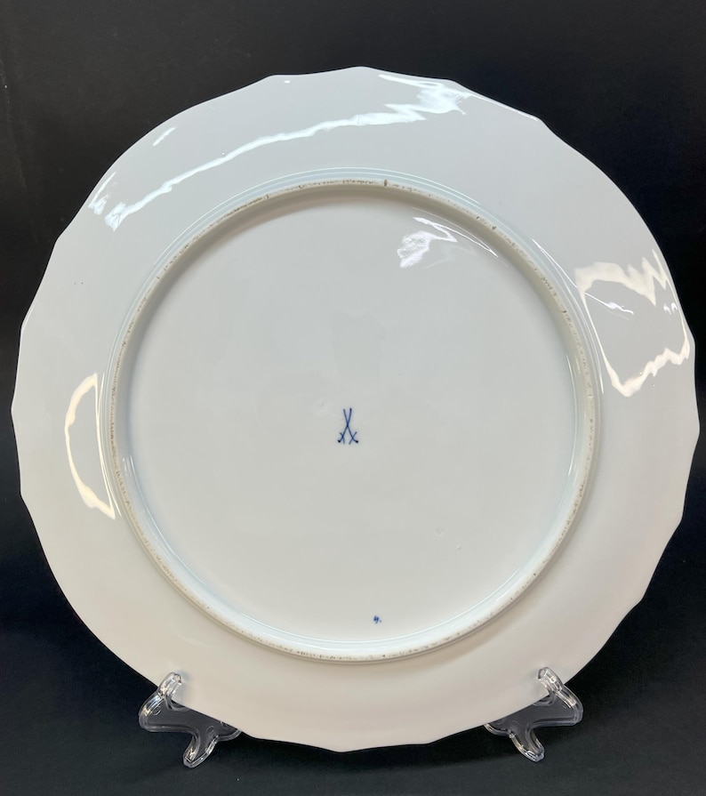 Meissen Green Ivy Large Platters & Cake Plate, Hand Painted Vine Design ...