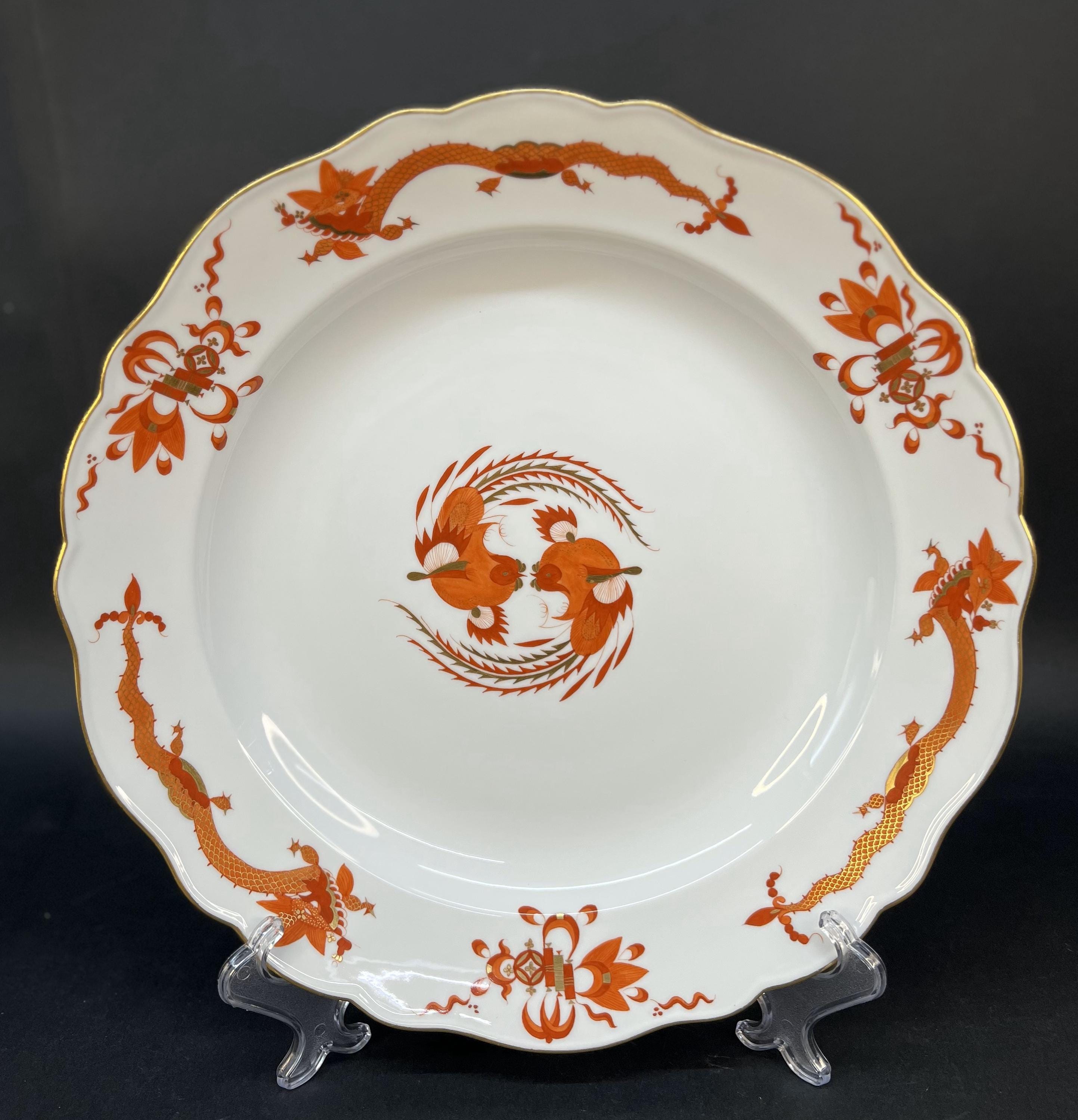 Rare Meissen “red Dragon” Plate, Hand-painted Porcelain From 1924–1933 ...
