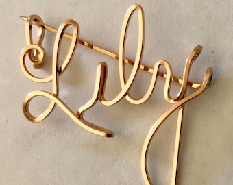 Wire Name Pin Personalized Name Jewelry Personalized Name Pin Gold Name ...