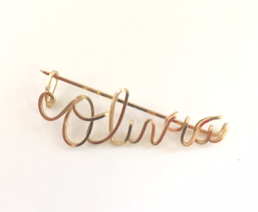 Wire Name Pin • Rose Gold Fill Name Jewelry • Personalized Name Pin ...