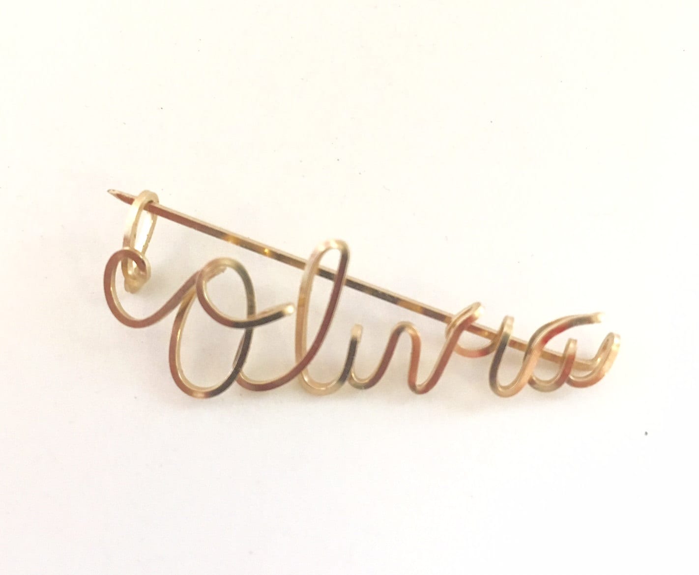 Wire Name Pin Rose Gold Fill Name Jewelry Personalized - Etsy