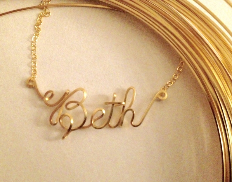 Wire Name Necklace Personalized Name Jewelry Personalized - Etsy