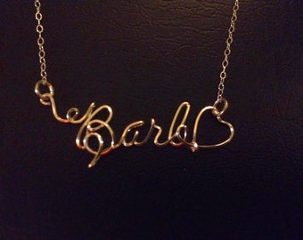 Wire Name Necklace Personalized Name Jewelry Personalized | Etsy