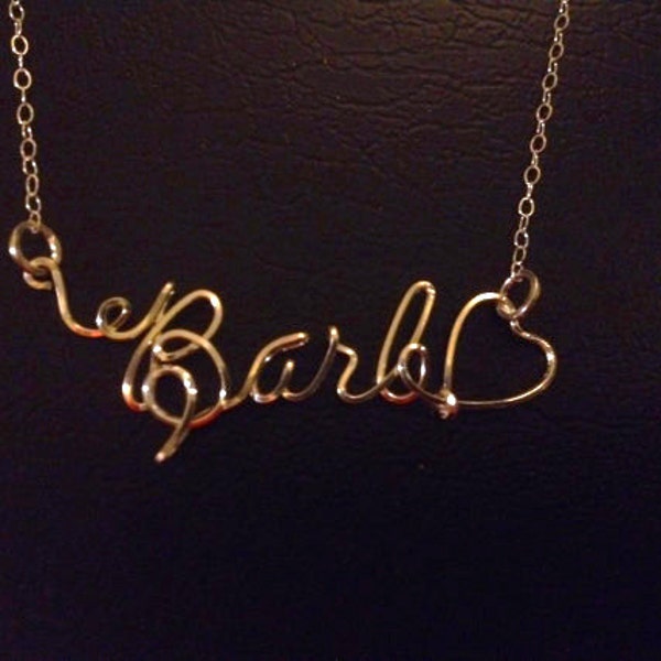 Wire Name Necklace - Etsy