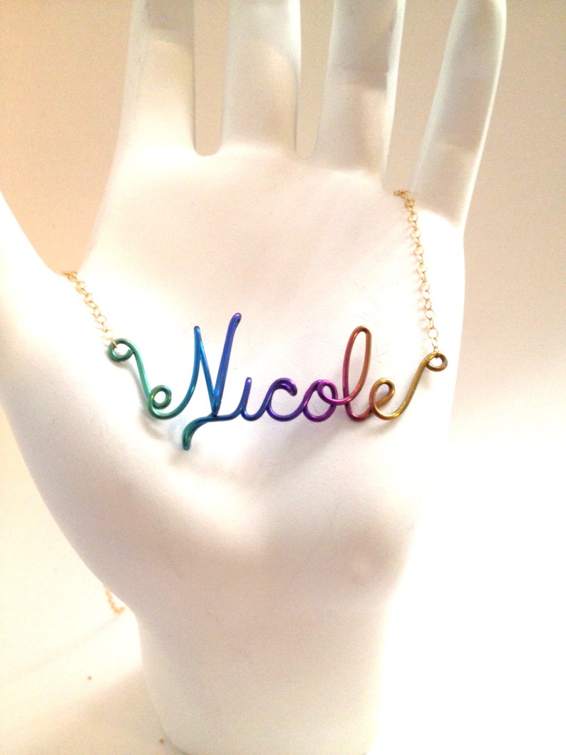 Wire Name Necklace Personalized Name Jewelry Personalized - Etsy