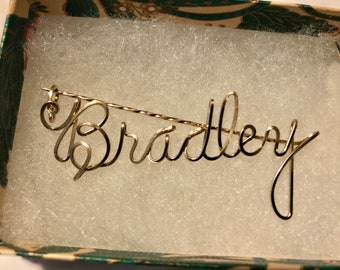Wire Name Pin Personalized Name Jewelry Personalized Name Pin Gold Name ...