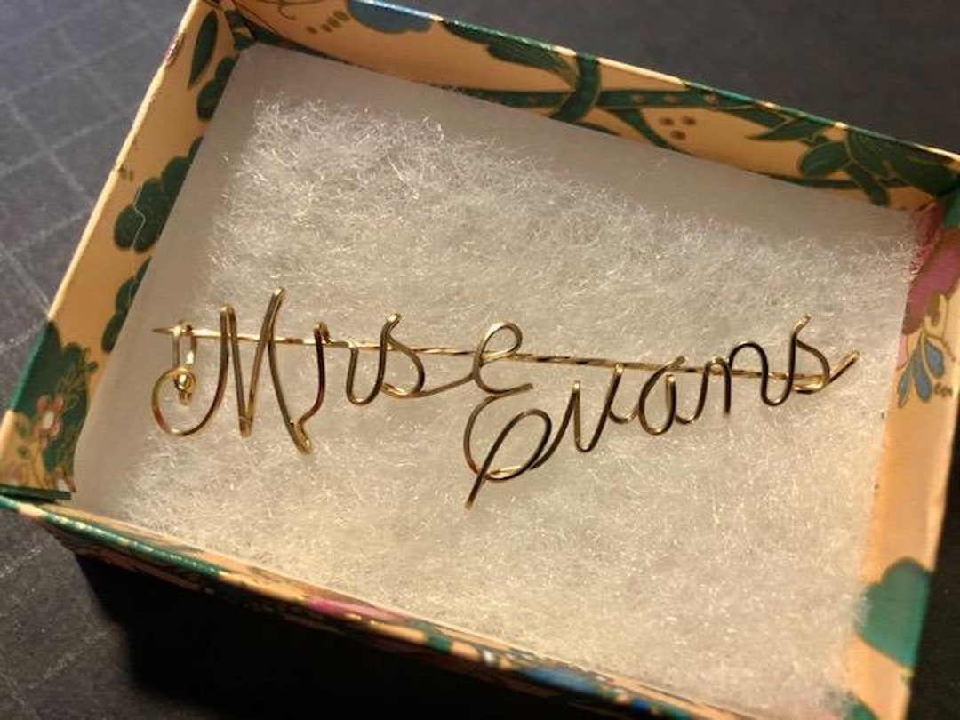 Double Name • Wire Name Pin • Personalized Name Jewelry • Gold Name ...