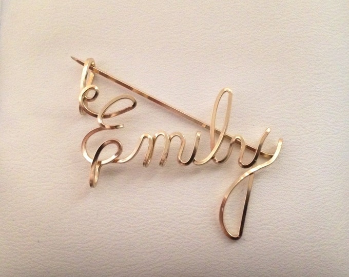 Wire Name Pin • Personalized Name Jewelry • Personalized Name Pin ...