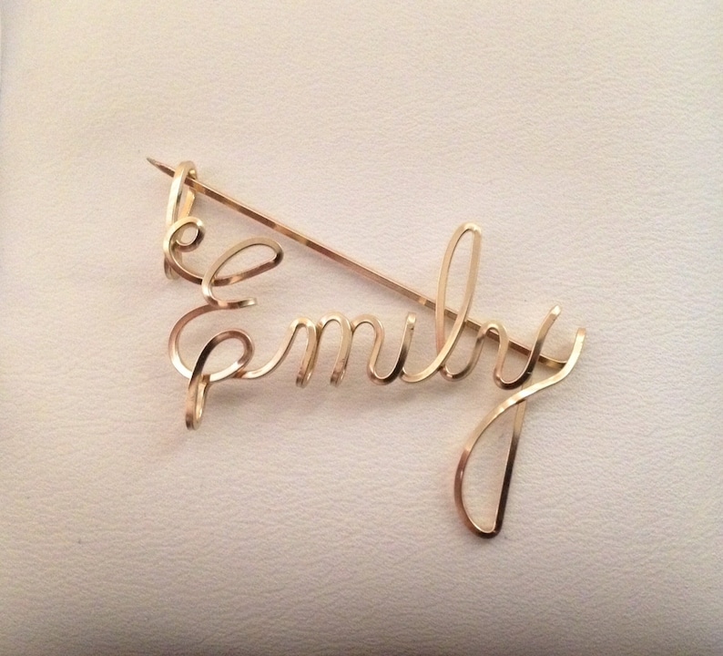 Wire Name Pin Rose Gold Fill Name Jewelry Personalized - Etsy
