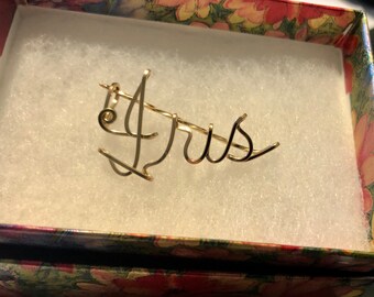 Wire Name Pin Personalized Name Jewelry Personalized Name Pin Gold Name ...