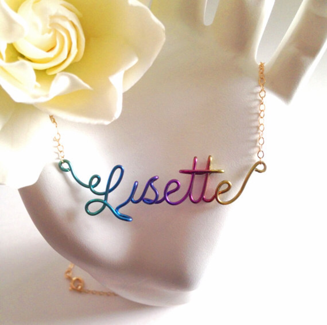 Wire Name Necklace Personalized Name Jewelry Personalized - Etsy