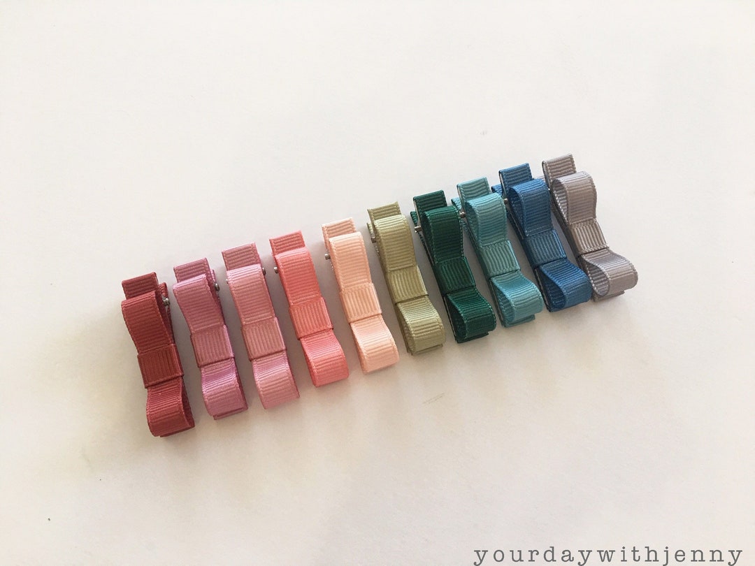 Mini Bow Hair Clips Choose 2 or More, Fully Lined Hair Clips, Baby Hair ...