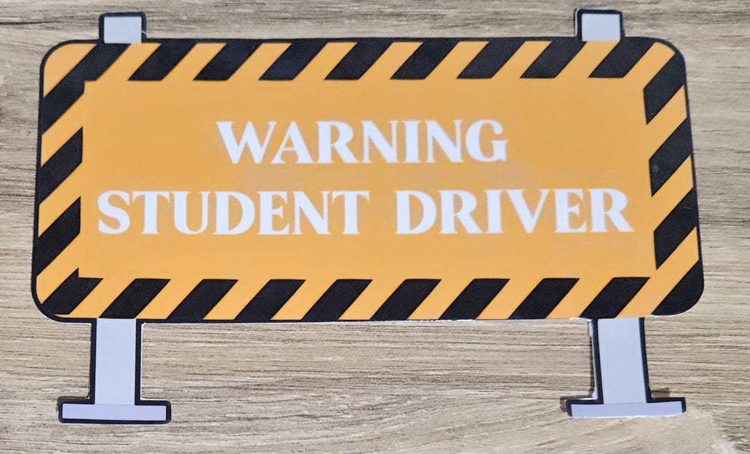 Warning - Student Driver - Etsy