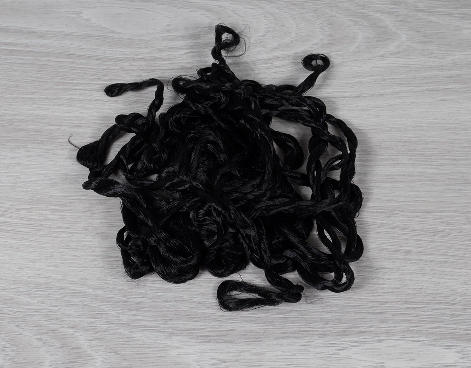 Viscose Thread Black 1.76oz (50g) for Felting, Nuno Felting, Spinning ...