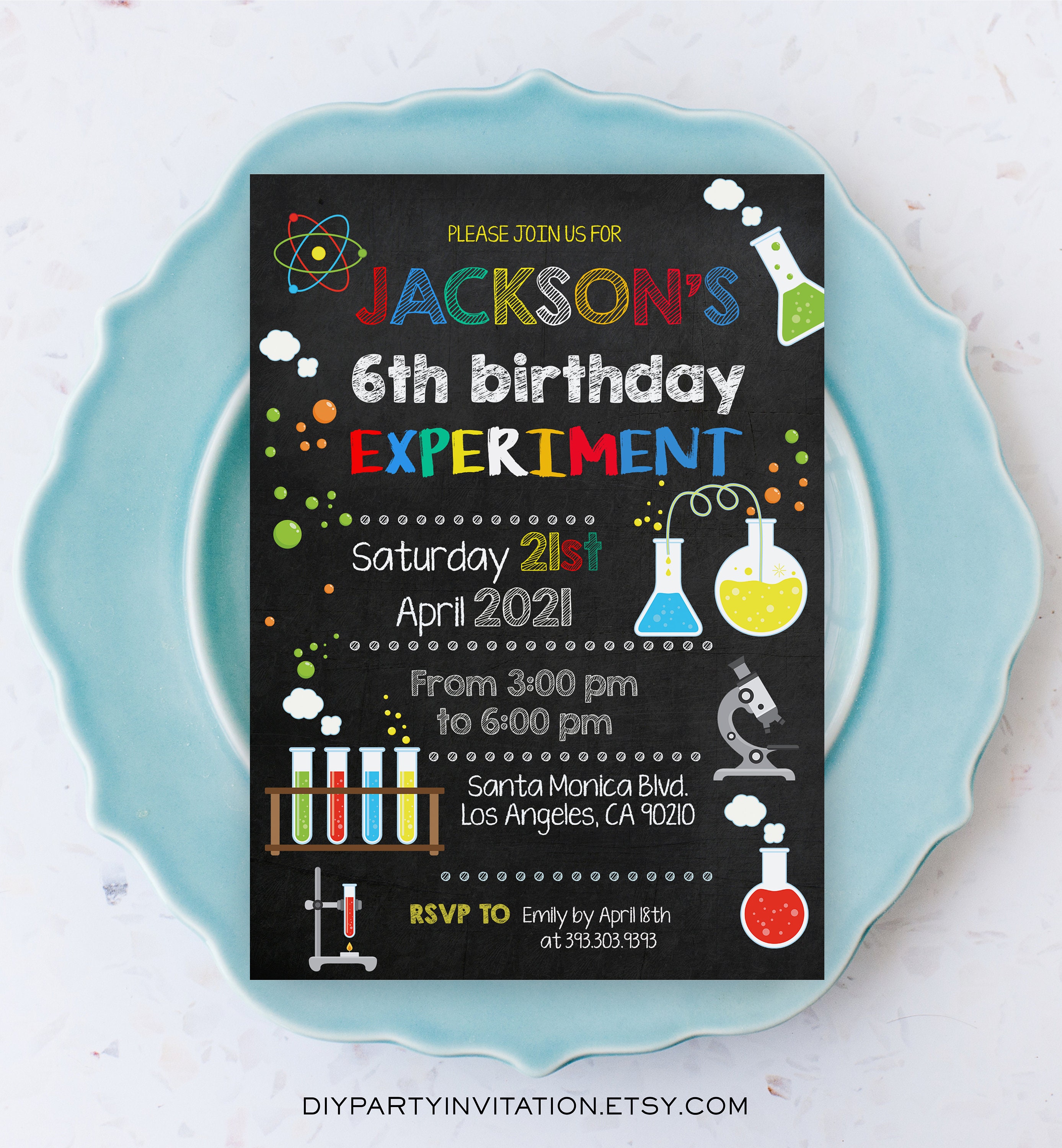 Science invitation Science Experiment Party Invitation Science Lab ...