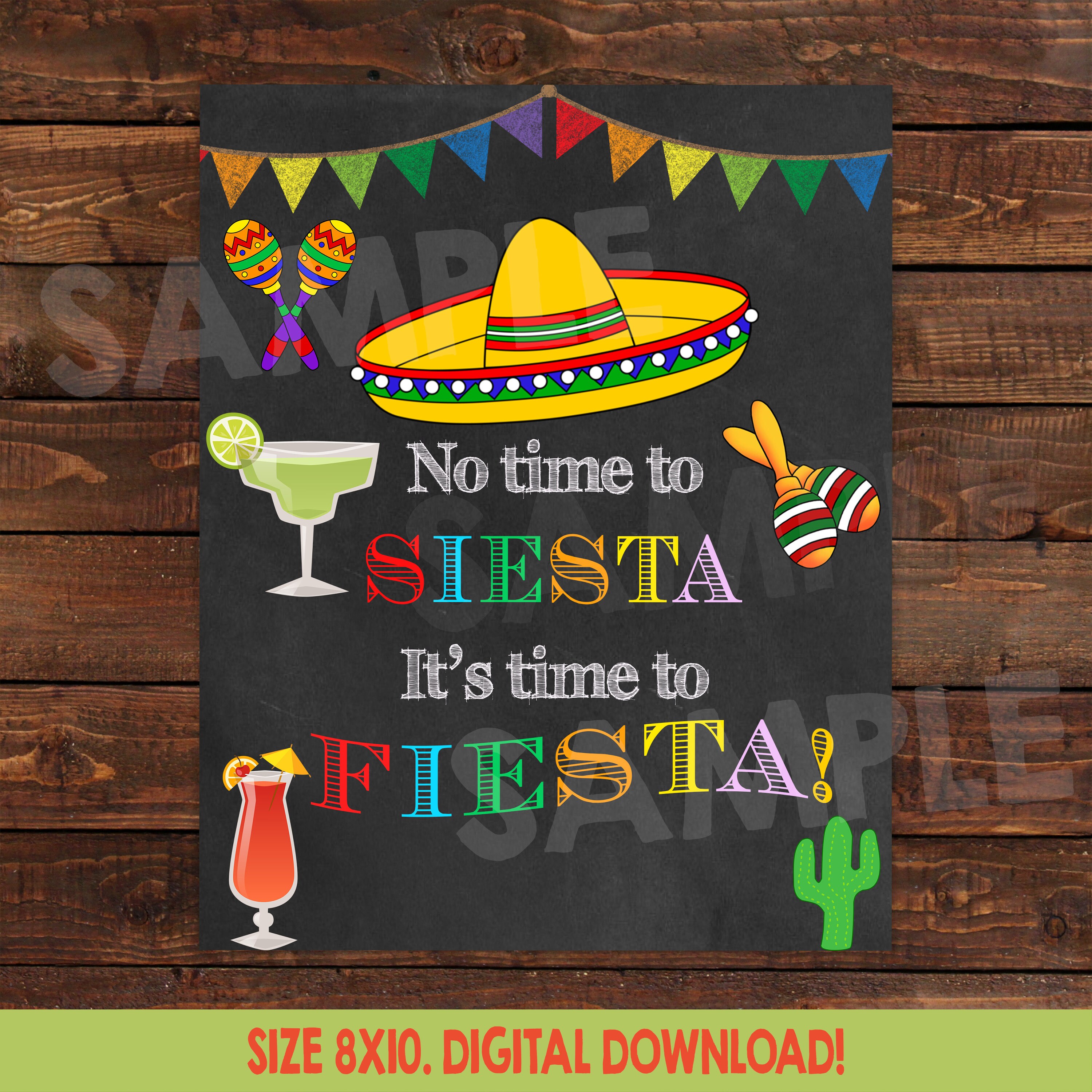Welcome Sign Mexican Fiesta Instant Download Fiesta Sign | Etsy