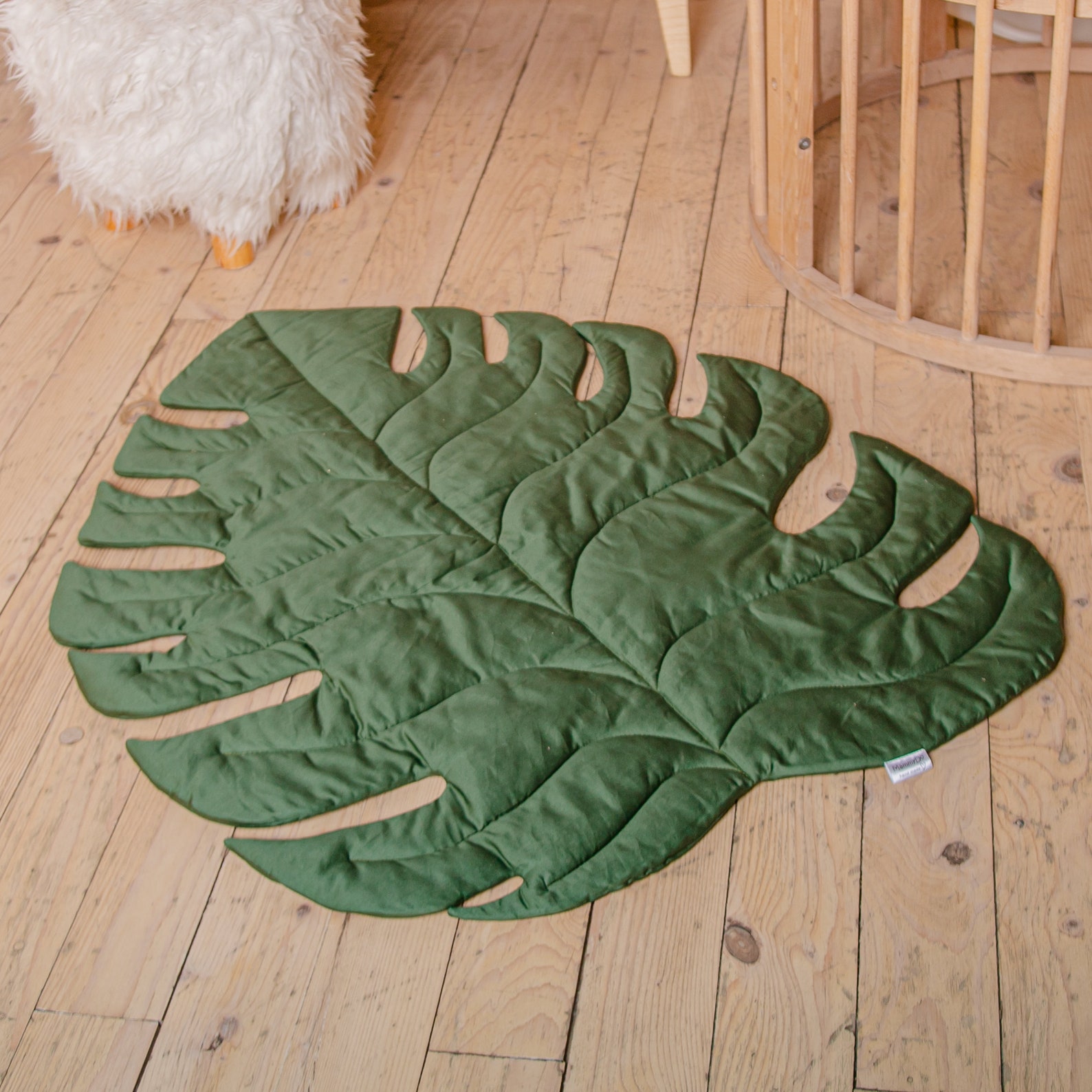Monstera Leaf Play Mat Green Palm Leaf Carpet Botanical - Etsy