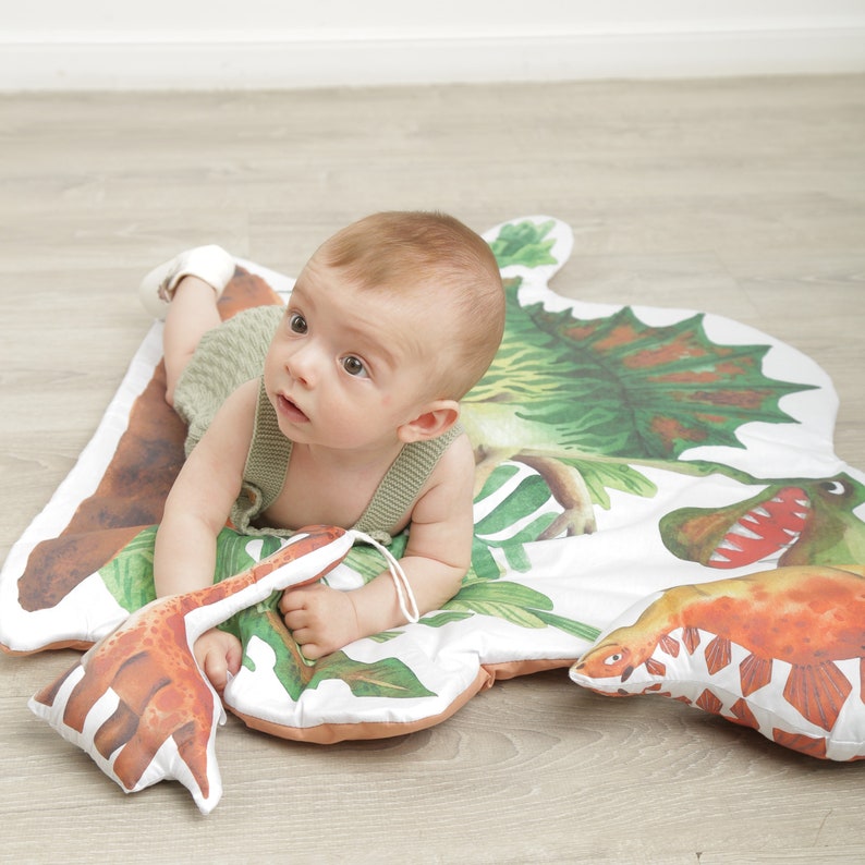 Dino Shape Play Mat Dinosaurs Nursery Decoration Quilted | Etsy