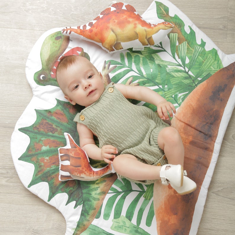 Dino Shape Play Mat Dinosaurs Nursery Decoration Quilted | Etsy