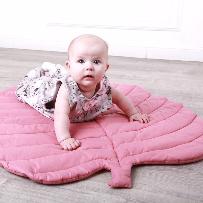 Pink Cotton Leaf Play Mat Soft Carpet Leaf Activity Mat for - Etsy
