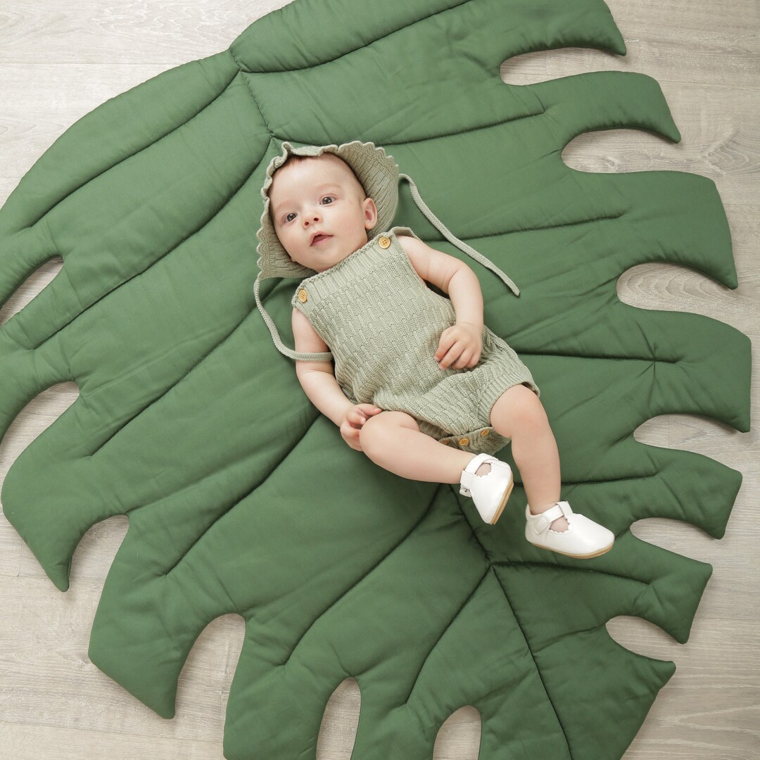 Large Monstera Shaped Rug Monstera Leaf Mat Cotton Area Rug Tropical ...