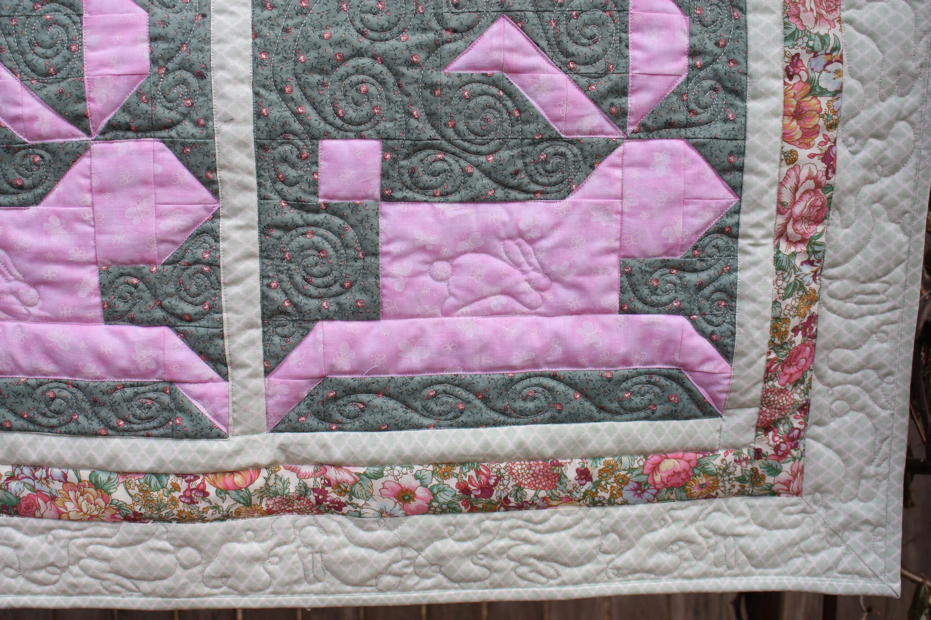 Quilted Bunny 46 Wall Hanging, Homemade Quilted Bunnies, Easter Quilt ...