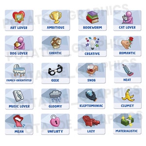 Sims 4 Trait Stickers - Etsy