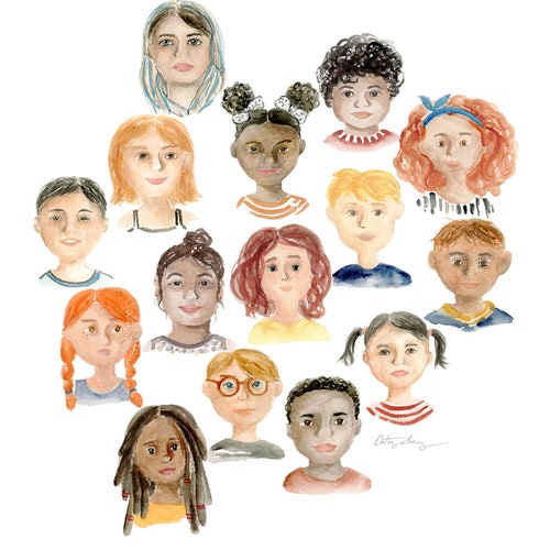 Children Diversity Art Print for Kids Room Playroom | Etsy