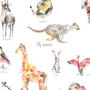 ABC Art Poster for Kids Nursery With Watercolor Animals / - Etsy
