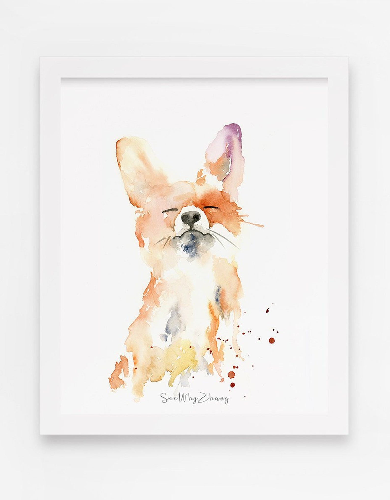 Proud Fox Watercolor Fine Art Print - Modern Wild Animal Art ...