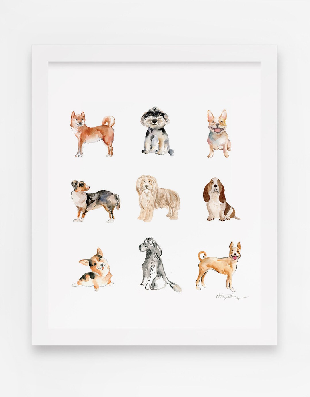 Dog Party Watercolor Art Print : Fun Dogs Print, Art Gift for Dog ...