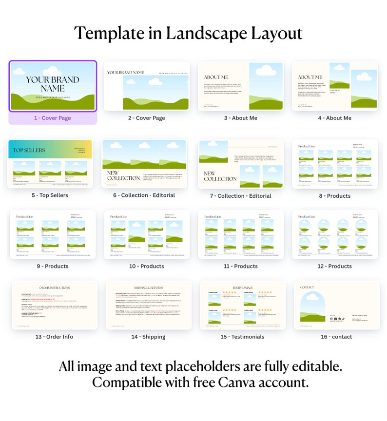 Wholesale Line Sheet / Catalog Template, Editable Canva Wholesale ...