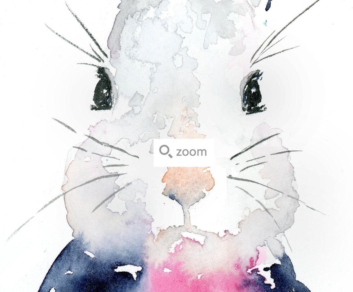 Rabbit Watercolor Art Print: Easter Bunny Wall Art / Modern | Etsy