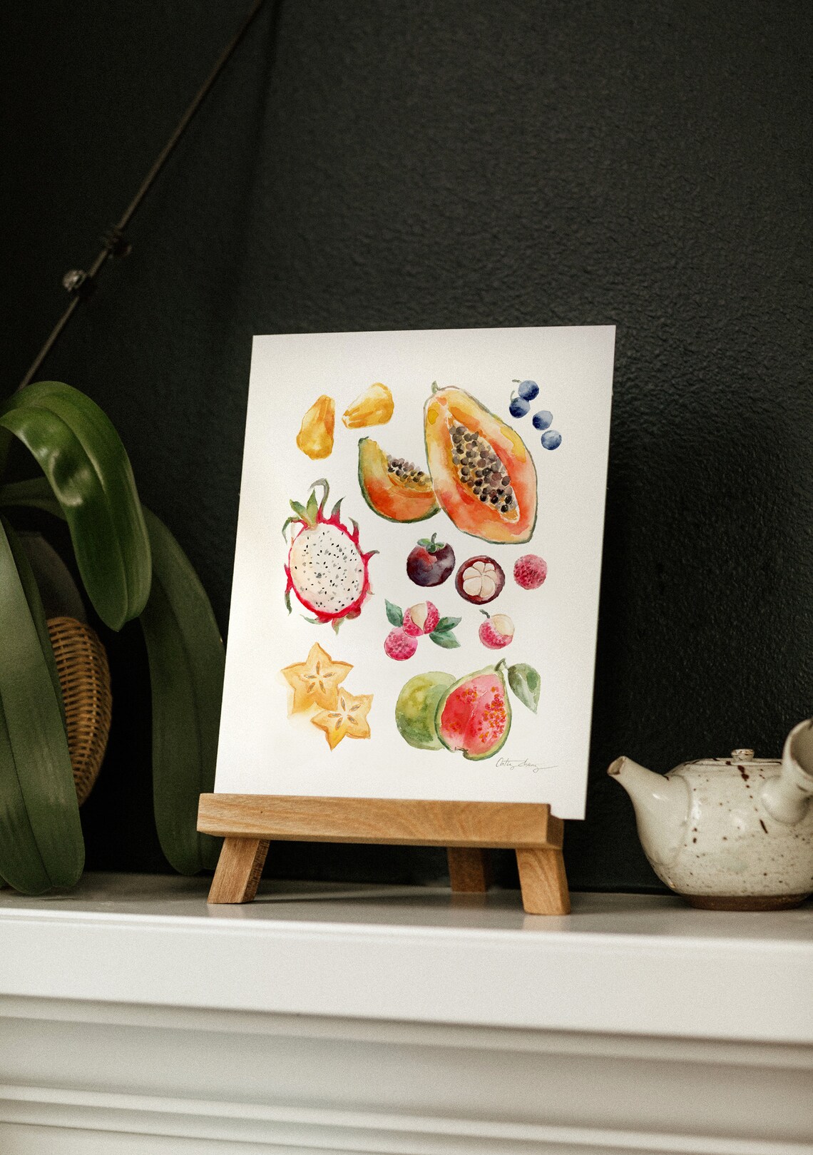 Tropical Fruits Watercolor Art Print / Fruit Artwork / Exotic | Etsy