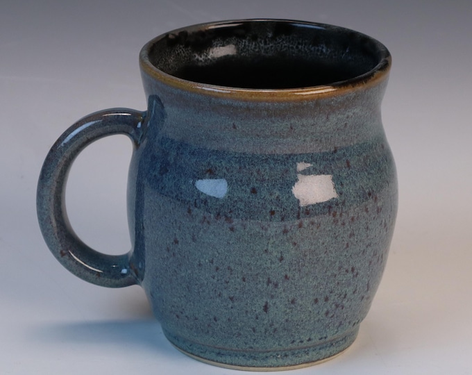 Functional Handmade Blue Ceramic Coffee or Tea Mug Made on the Potters ...