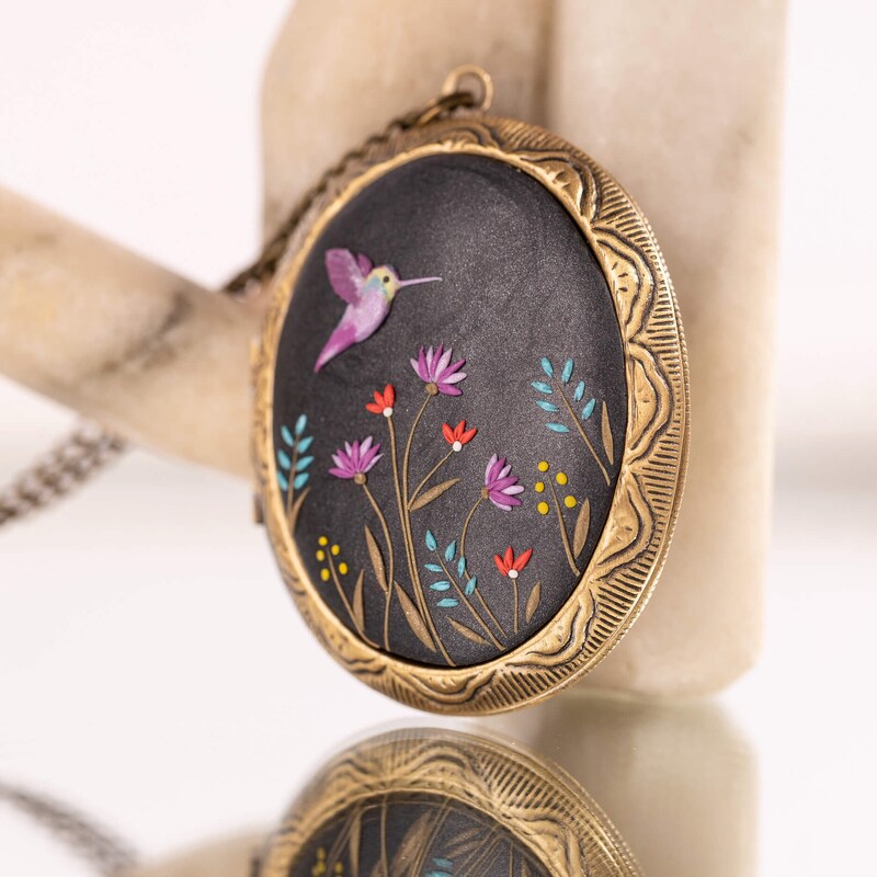 Bird Locket Necklace - Etsy
