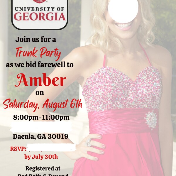 College Send off Party Invitations - Etsy