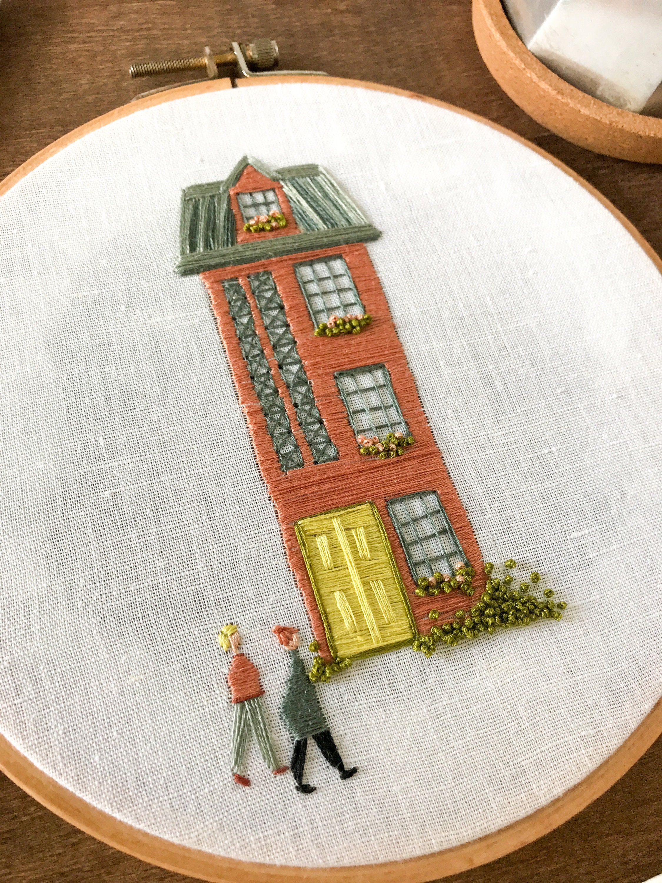 Modern Embroidery Pattern, House Embroidery Design, Beginner Hand ...