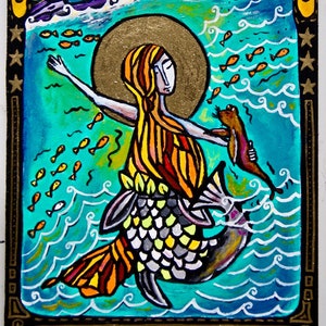 Saint Muirgen of Lough Neagh Art Print Dancing Monk Series - Etsy