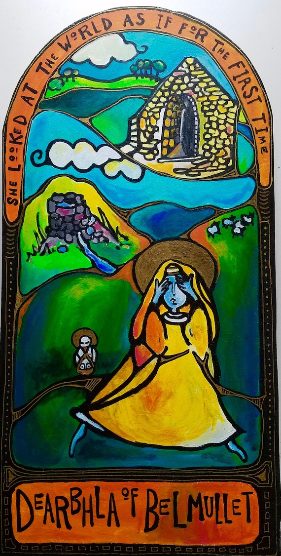 Saint Dearbhla of Belmullet Art Print Dancing Monk Series | Etsy