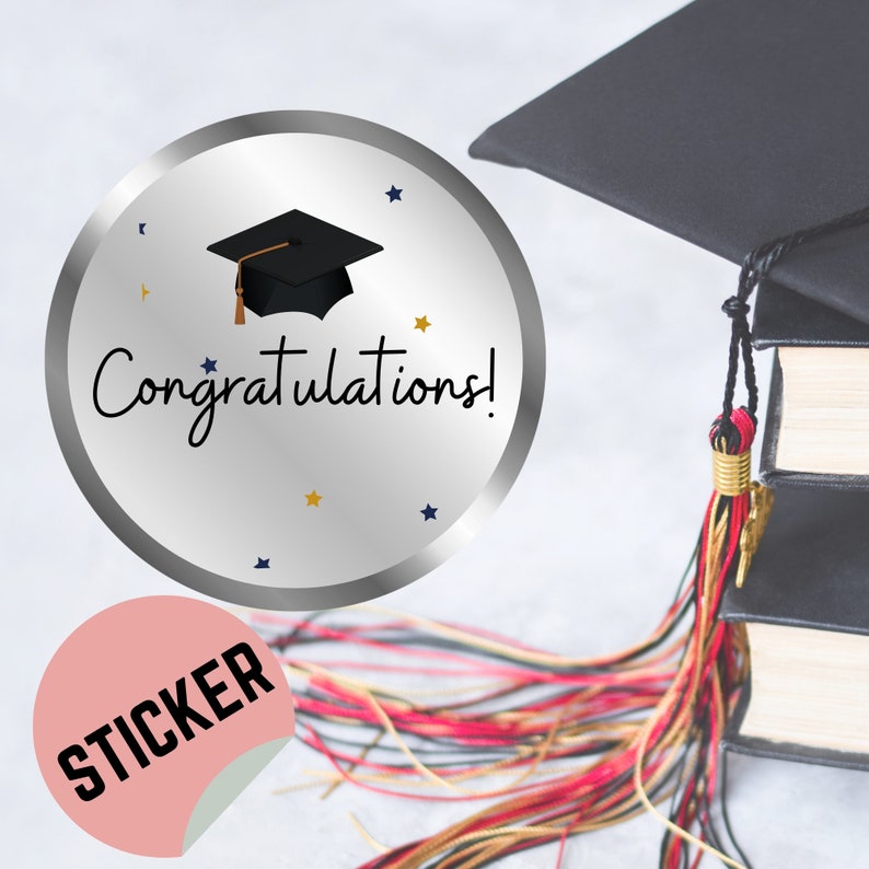 Graduation Printable Tags /sticker, Congratulations With a Graduation ...