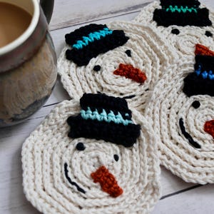 Melted Snowman Coaster CROCHET PATTERN - Etsy