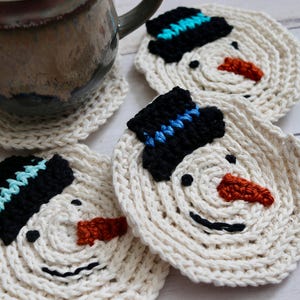 Melted Snowman Coaster CROCHET PATTERN - Etsy