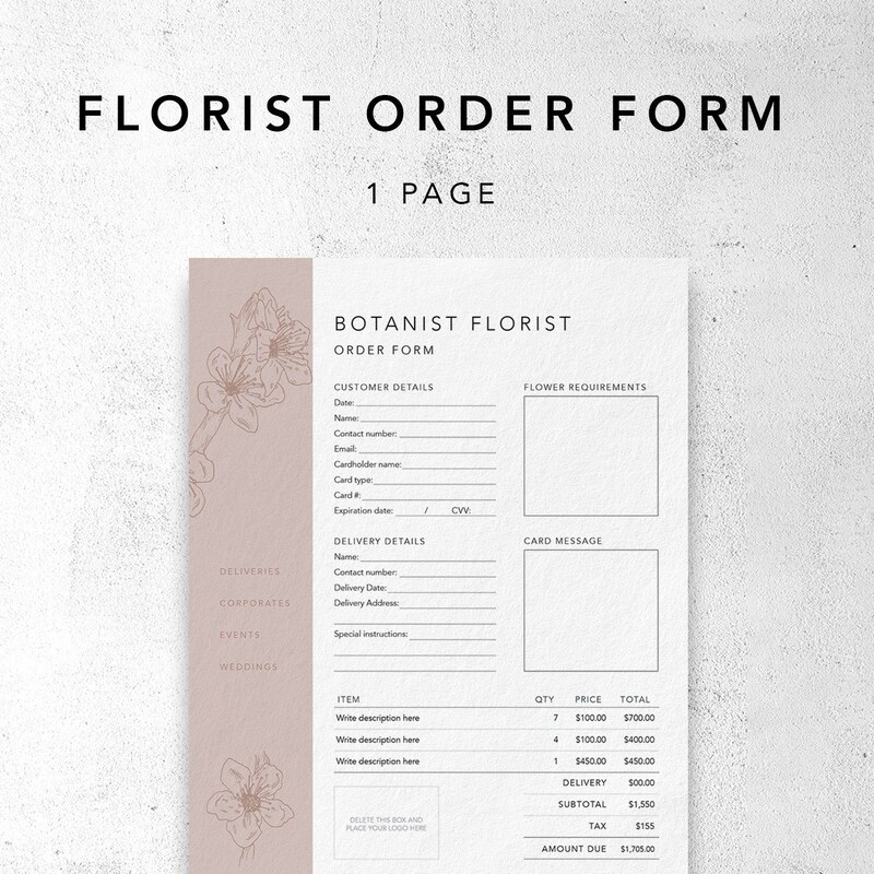 Order Form Template - Etsy