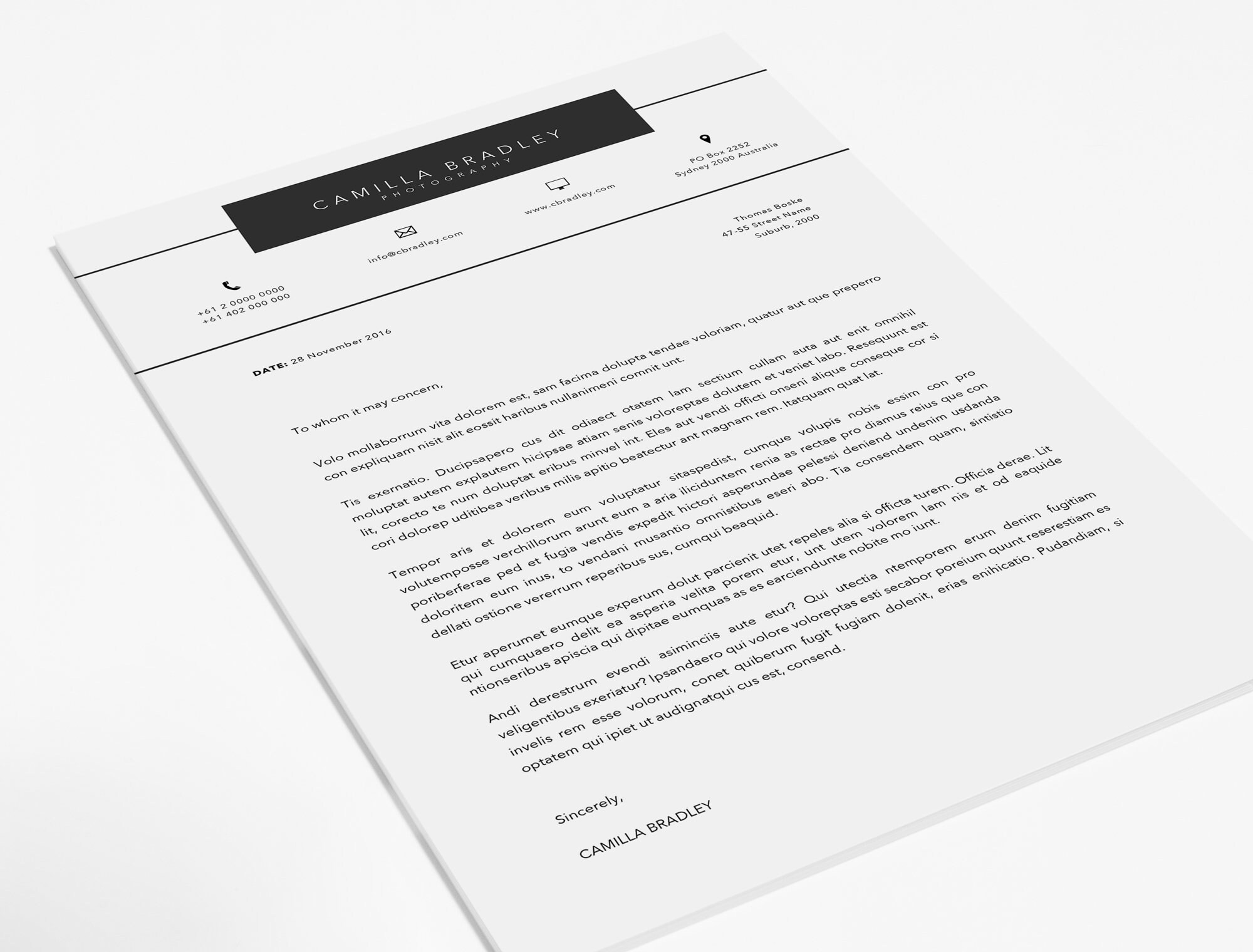 Invoice and Letterhead Branding Kit | Bradley Branding Kit | Invoice ...