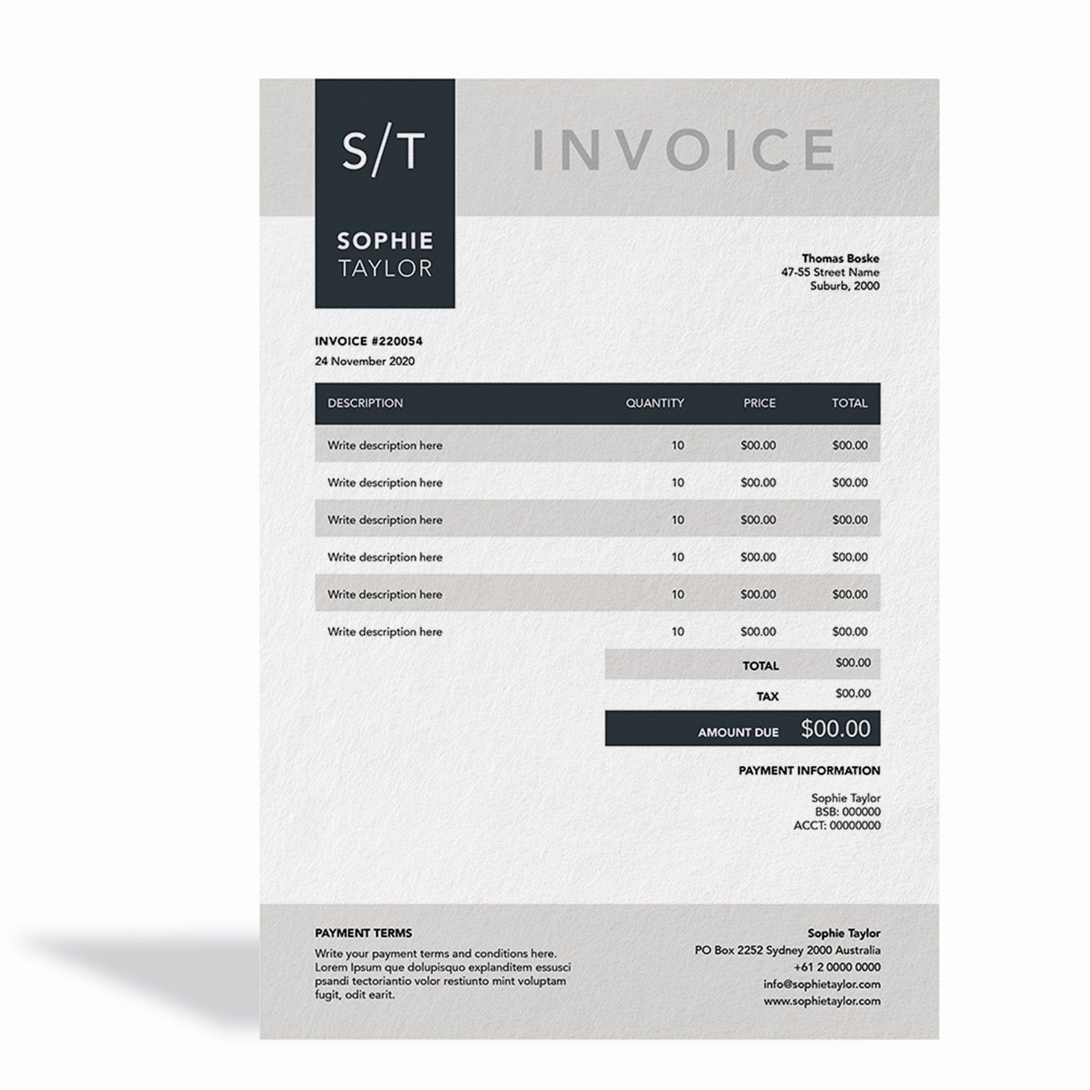 Invoice and Letterhead Branding Kit | Invoice Template | Letterhead ...