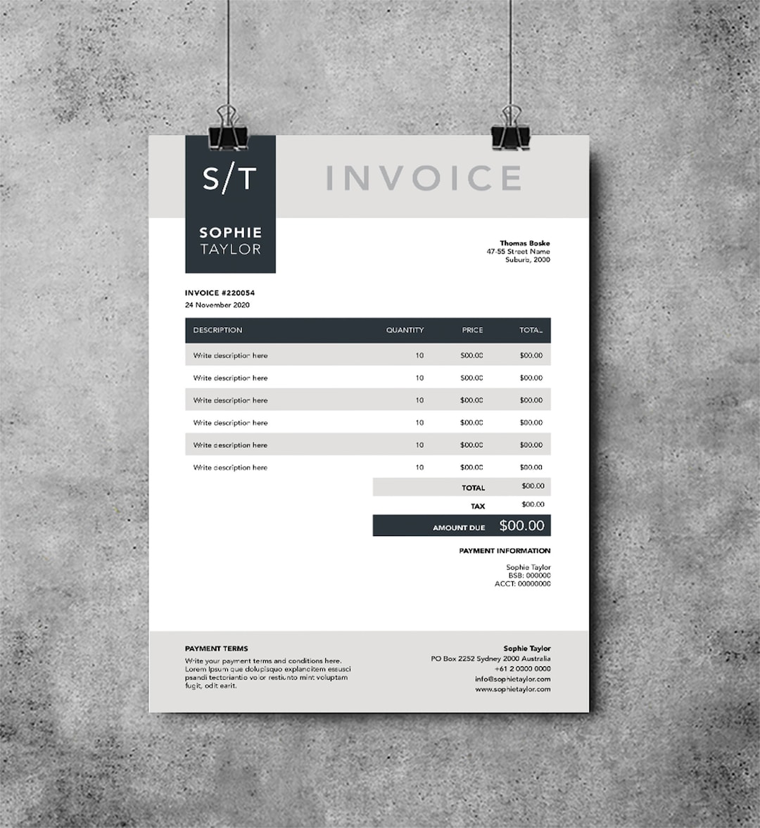 Photographer Invoice | Invoice Template Design | Receipt Template - Etsy
