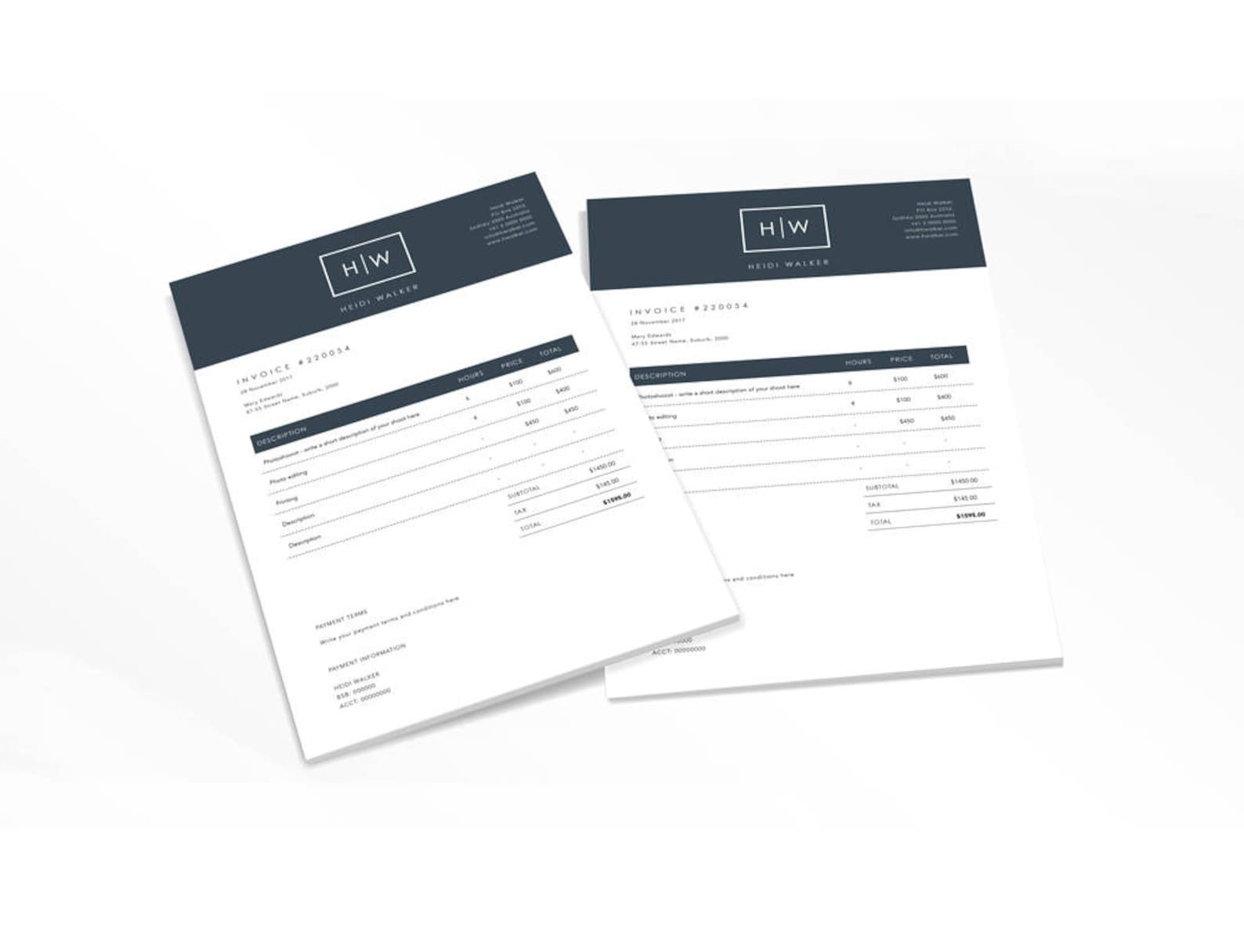 Photographer Invoice Template | Invoice Design | Receipt Template ...