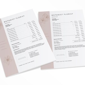 Florist Invoice Template Invoice Design Receipt MS Word Invoice ...